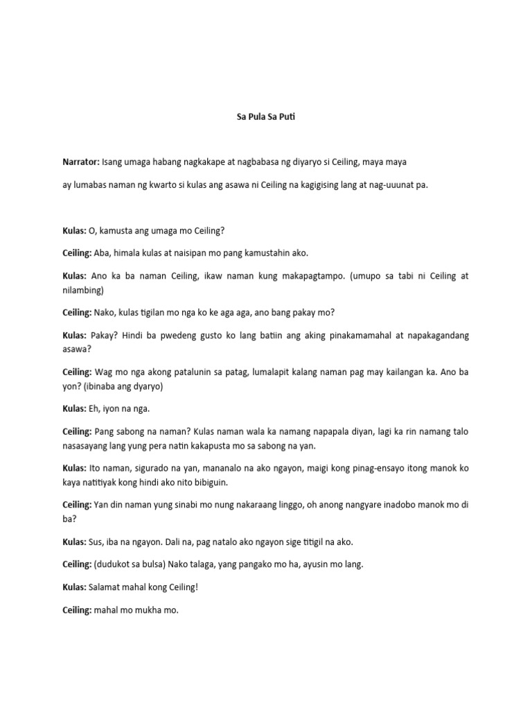 Sa Pula Sa Puti Scipt | PDF