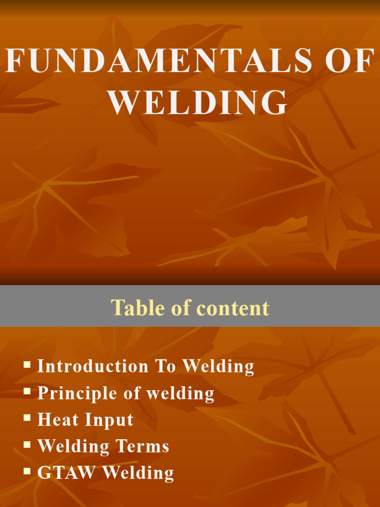 1) Fundamentals of Welding | PDF | Welding | Construction