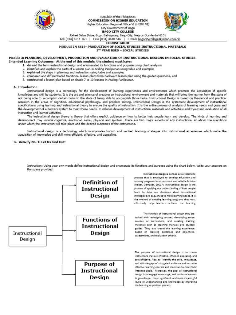 SS 19 Module 3 | PDF | Instructional Design | Learning