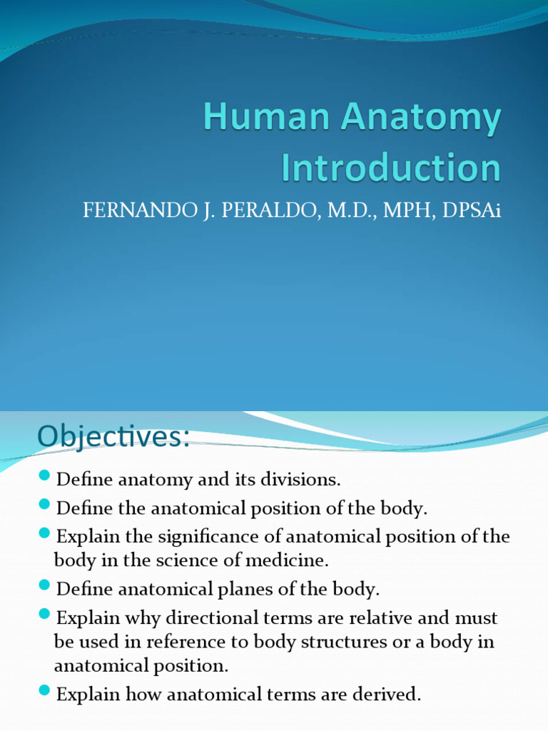 1 Anatomy Introduction | PDF | Anatomical Terms Of Location | Anatomy