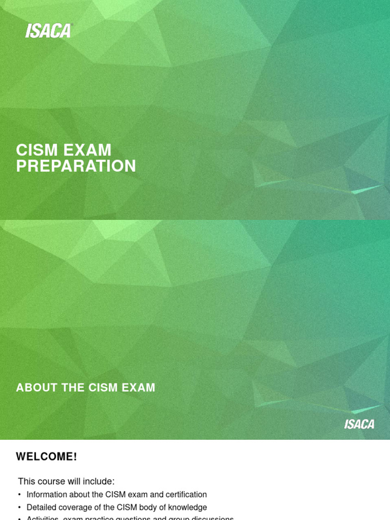 CISM 15e Exam Prep | PDF | Identity Document | Information Security
