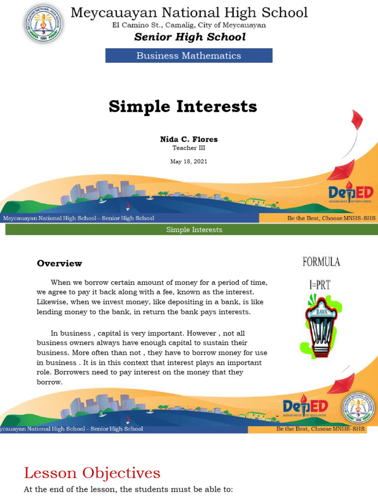 Simple Interests | PDF | Interest | Pawnbroker