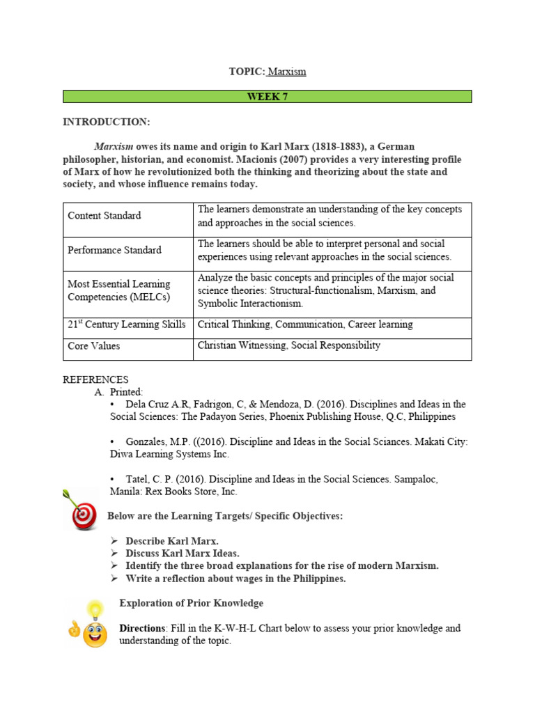 Module 1 DISS | PDF | Marxism | Karl Marx