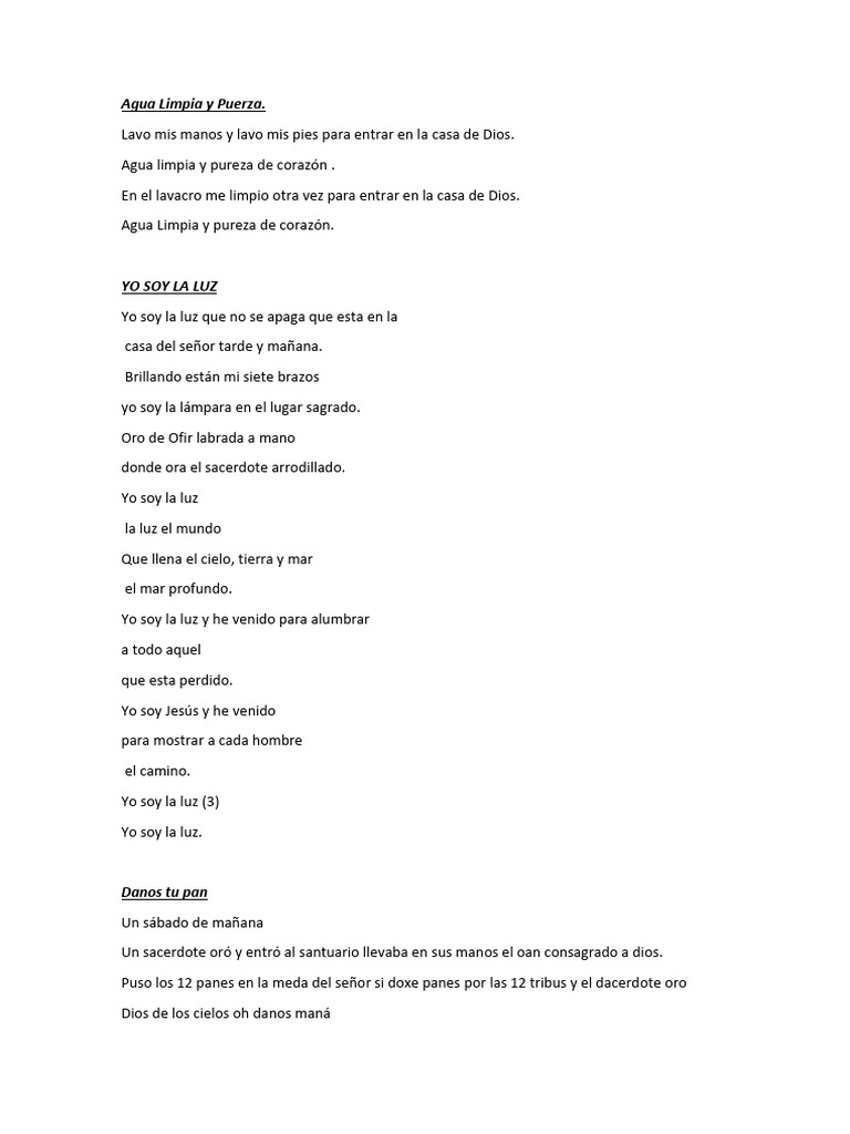 Letras Album El Santuario para Niños Jonathan Oriel | PDF | Oración ...