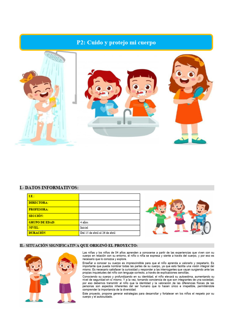 Cuido y protejo mi cuerpo en preescolar | PDF | Adultos | Amor