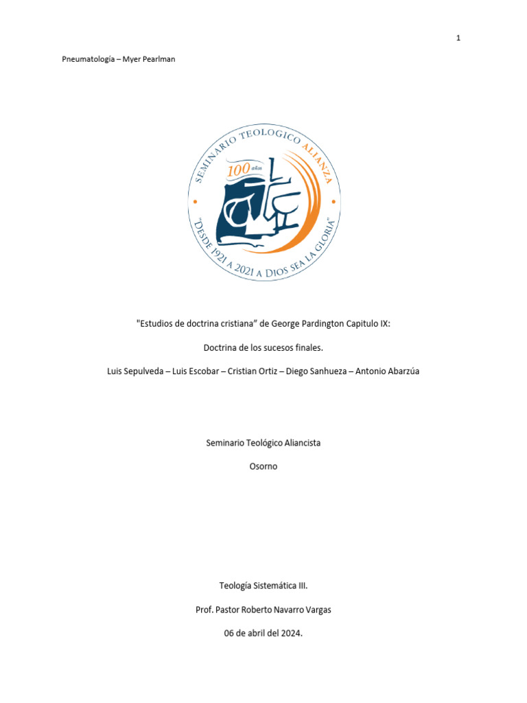 STACYM - Escatología - Pardington - Cp9 | PDF | Segundo advenimiento | Jesús