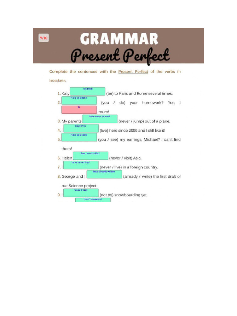 Present Perfect | PDF