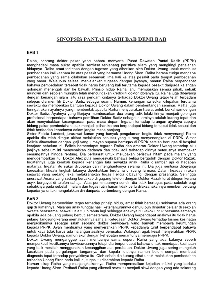 Sinopsis Pantai Kasih Bab Demi Bab | PDF