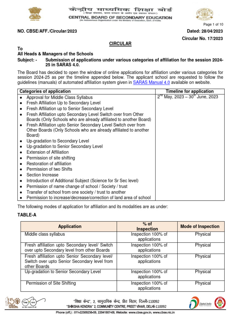 CBSE Guidelines Circular - 2324 | PDF | Laboratories | Teachers