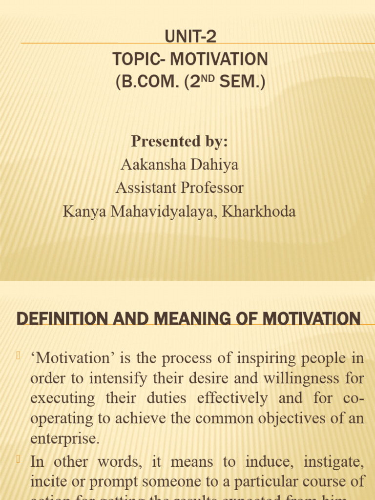 Motivation | Download Free PDF | Motivation | Motivational