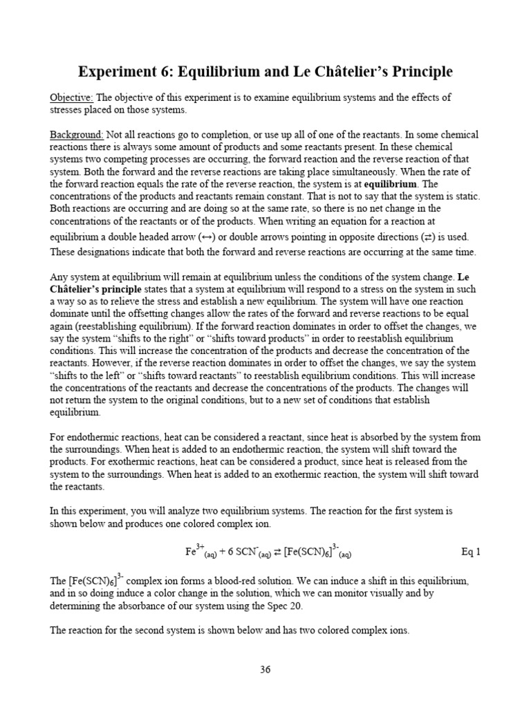 Experiment 06 | PDF | Chemical Equilibrium | Chemical Reactions