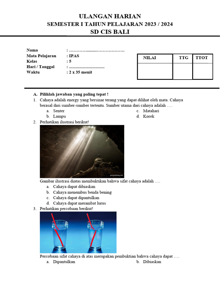 PH 1 Ipas Kelas V SMT 1 | PDF | Griya & Taman