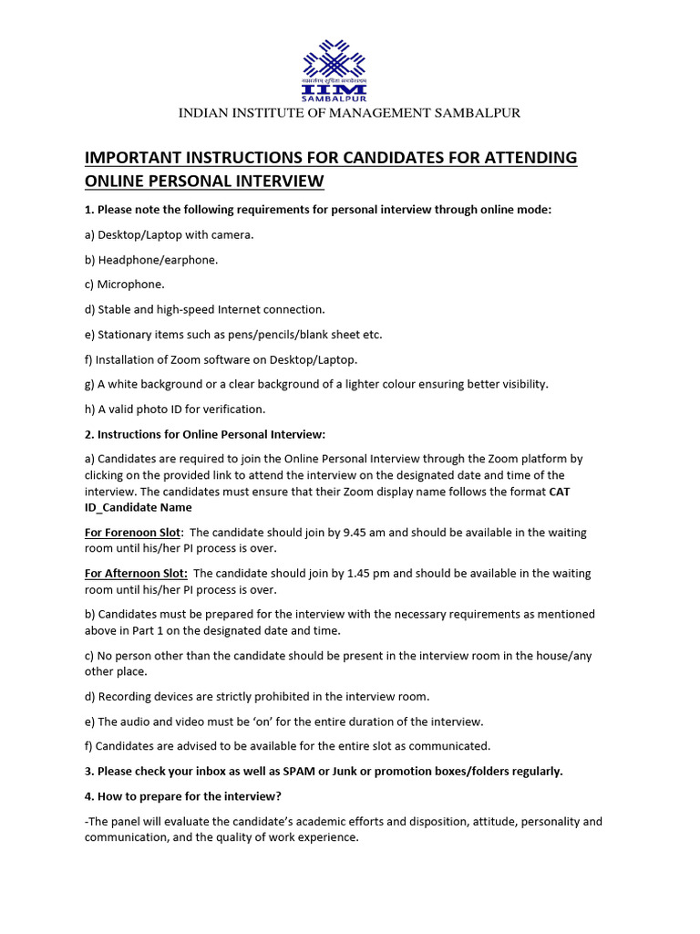 Important Instruction for Candidate 2024 | PDF