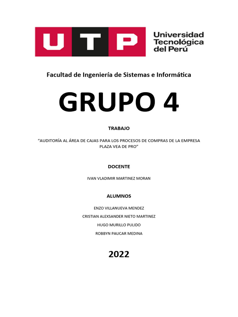 Grupo4 Auditoria TrabajoFinal | PDF | Auditoría | Servidor (Computación)