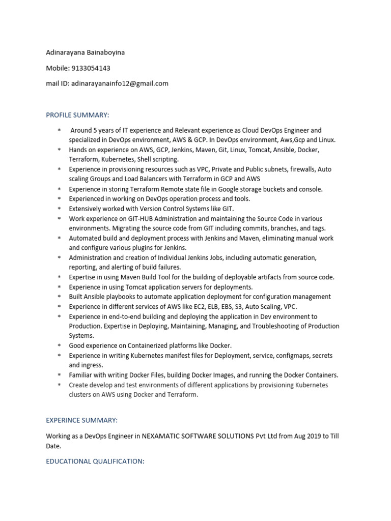 Adinarayana Devops | PDF | Amazon Web Services | Cloud Computing