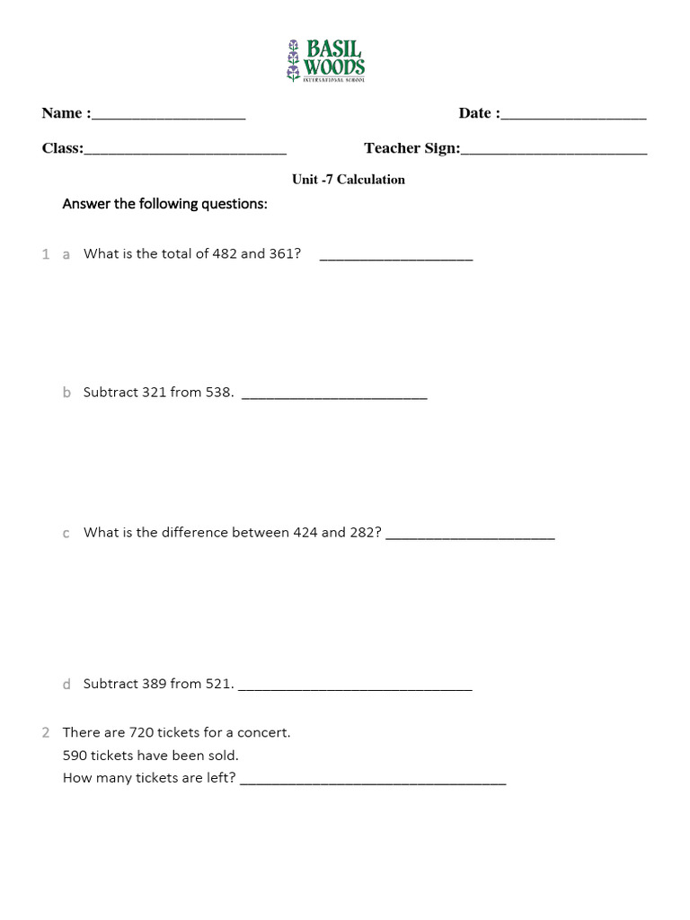 Grade 3 Unit 7 Practice worksheet | PDF