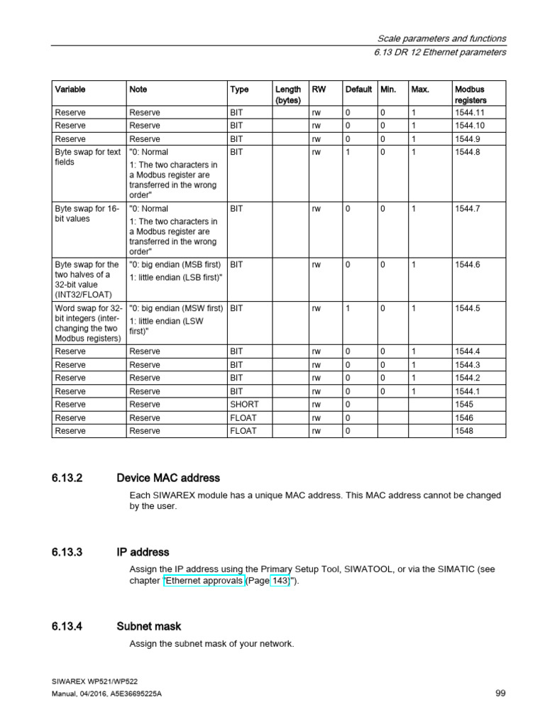 Manual SIWAREX WP521 WP522 en - PDF Page 99 | PDF | Integer (Computer Science) | Computer ...
