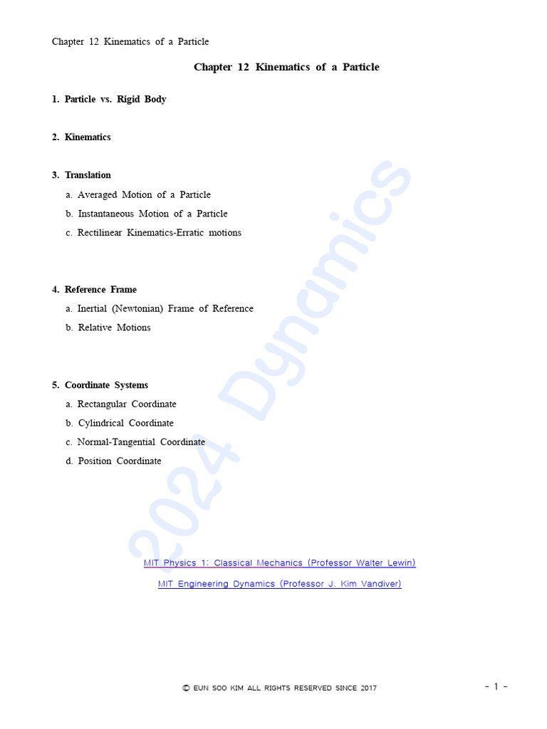 Ch12. Kinematics of A Particle.V15 - ST | PDF | Kinematics | Acceleration