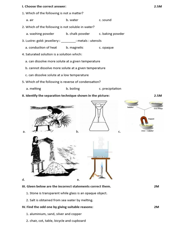 Gr-6-CBSE Chemistry | PDF | Water | Solubility