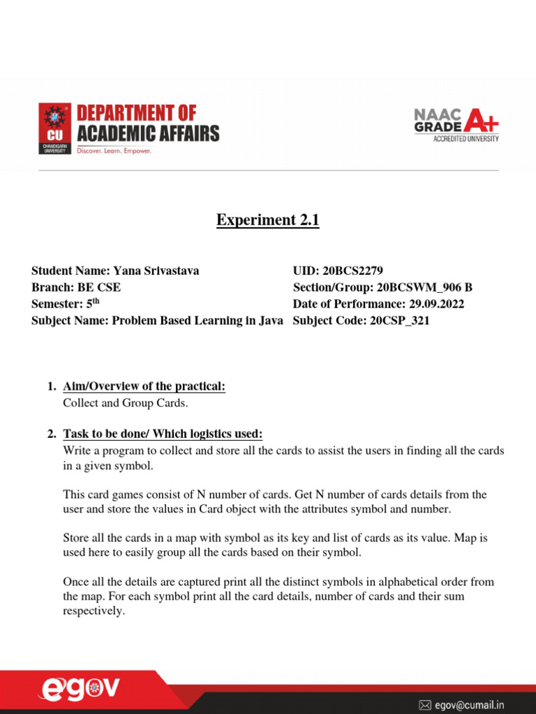 Worksheet Exp 2.1 PBLJ - Yana Srivastava | PDF | Software Development ...