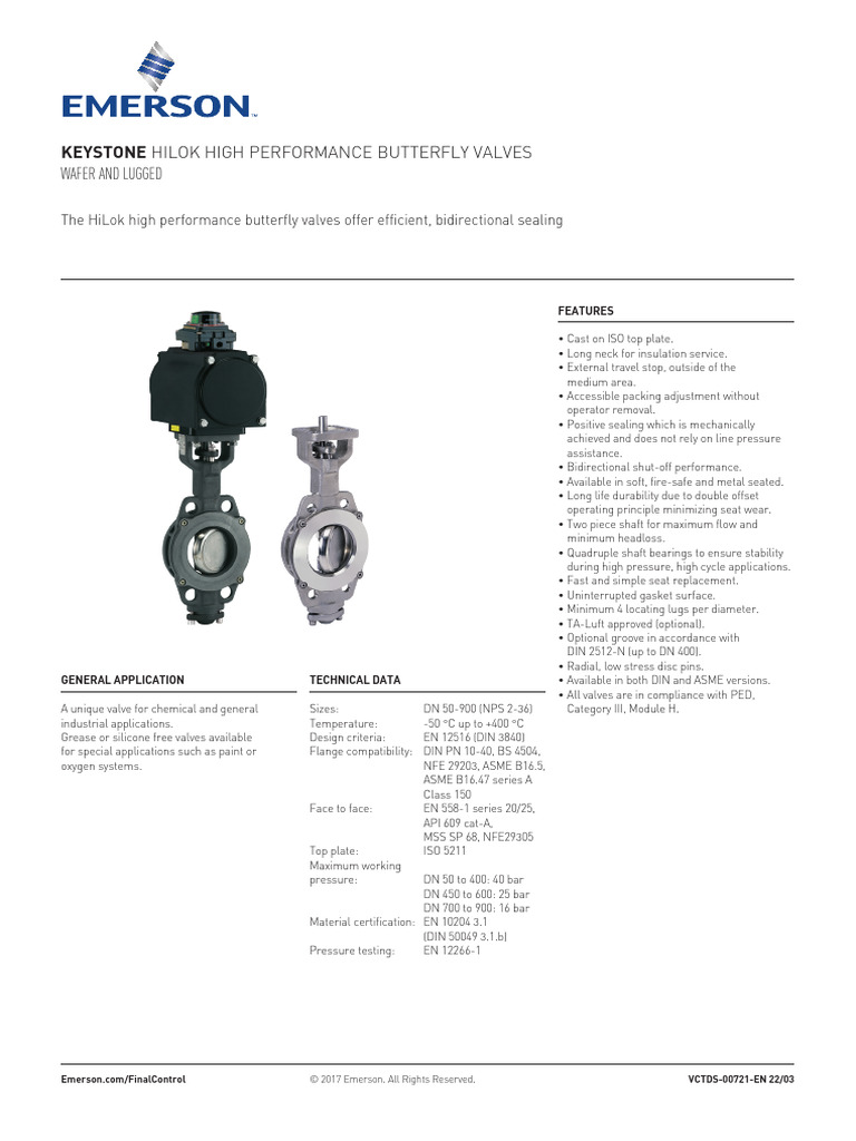 Data Sheets Hilok High Performance Butterfly Valves Keystone en en ...