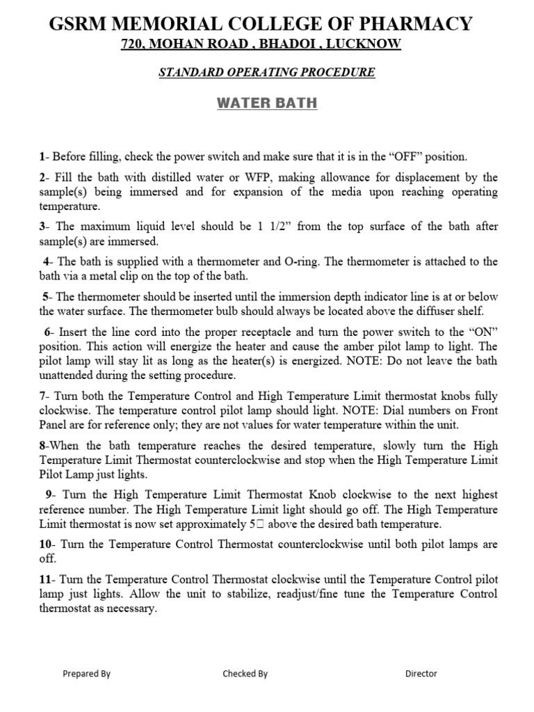 Water Bath | PDF