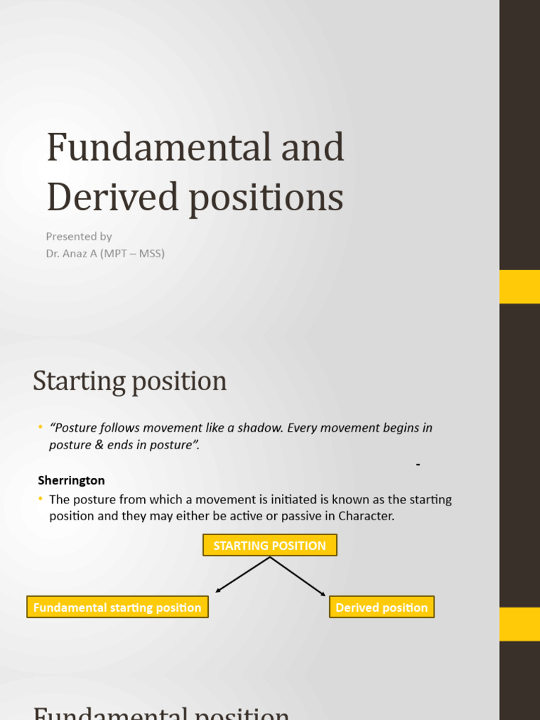 Fundamental and Derived Positions | PDF | Anatomical Terms Of Motion ...