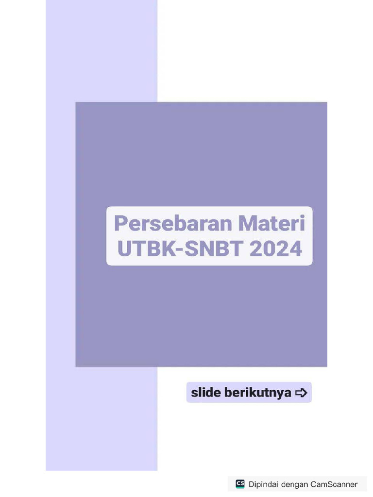 Persebaran Materi Utbk 2024 -Rll | PDF