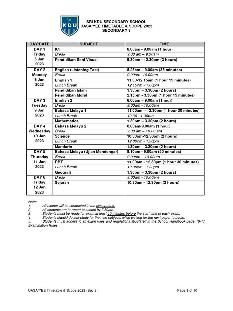 S3 UASA Sco T Table 2023 | PDF | Pinyin | Standard Chinese