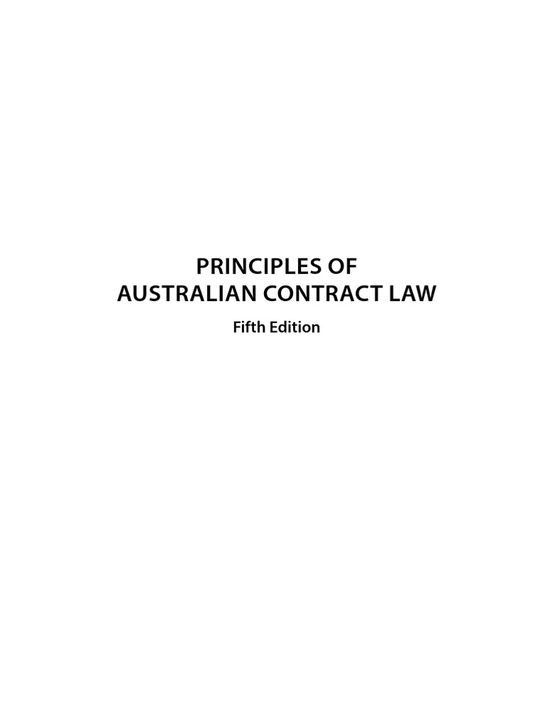 Principles of Australian Contract Law | PDF | Damages | Legal Remedy