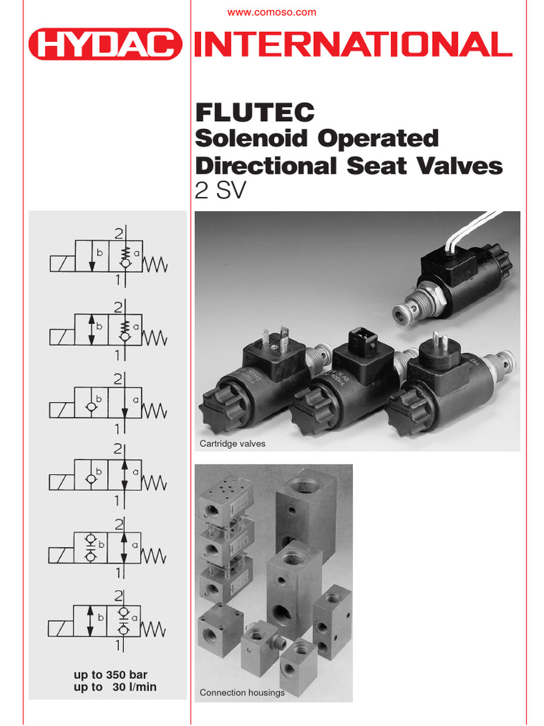 HYDAC Comoso Solenoid Operated Directional Seat Valves 2SV | PDF ...