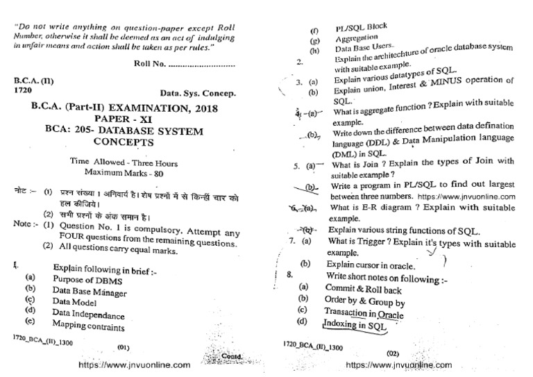 Bca Part 2 Database System Concepts 1720 2018 | PDF Bca Part 2 Database System Concepts 1720 2018 | PDF