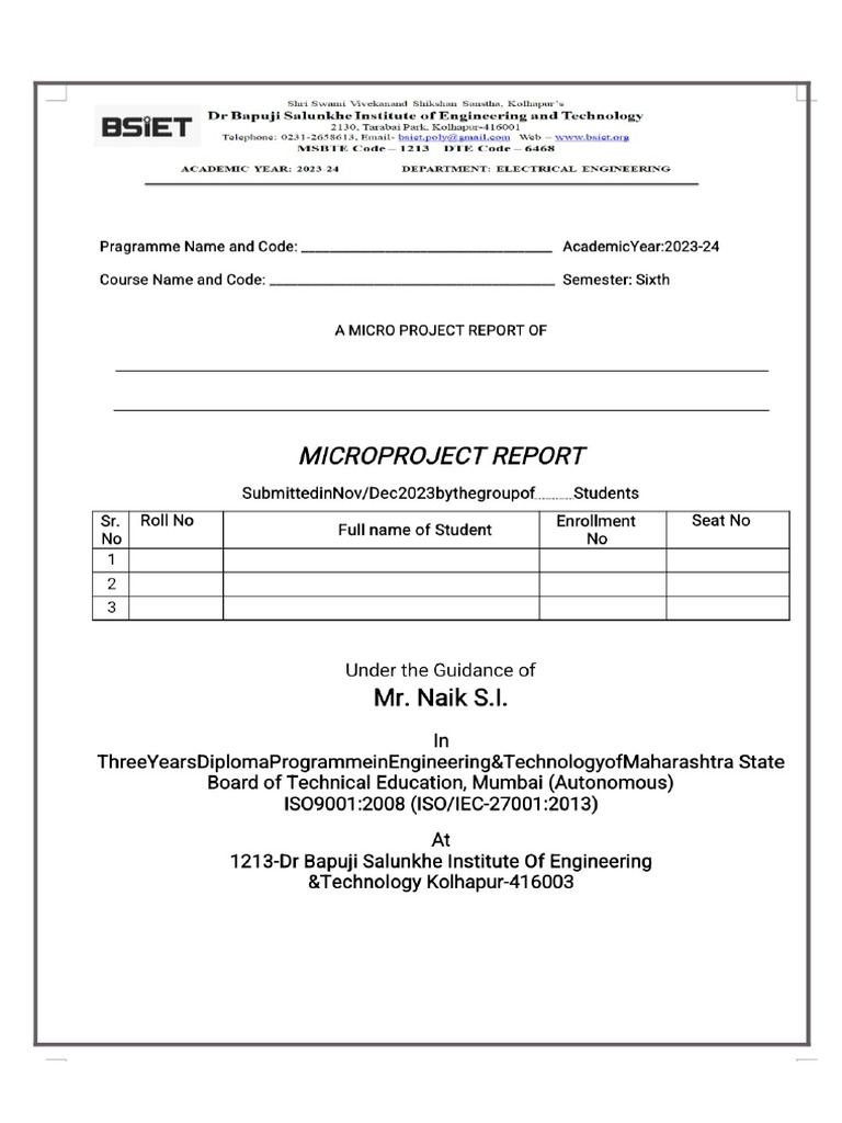 ETE Micro-Project Format | PDF