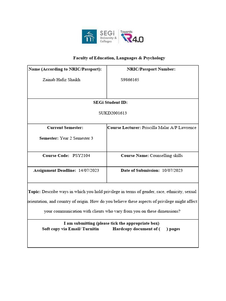 Understanding Privilege in Counselling | PDF | Counseling Psychology ...
