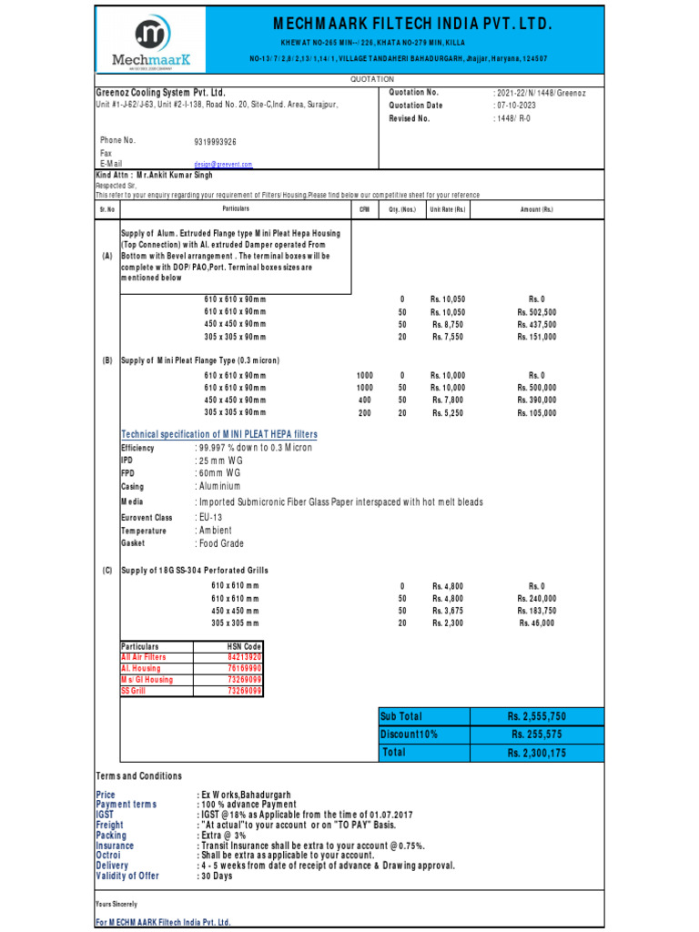 1448-Greenoz Cooling System Pvt. Ltd. - 2 | PDF