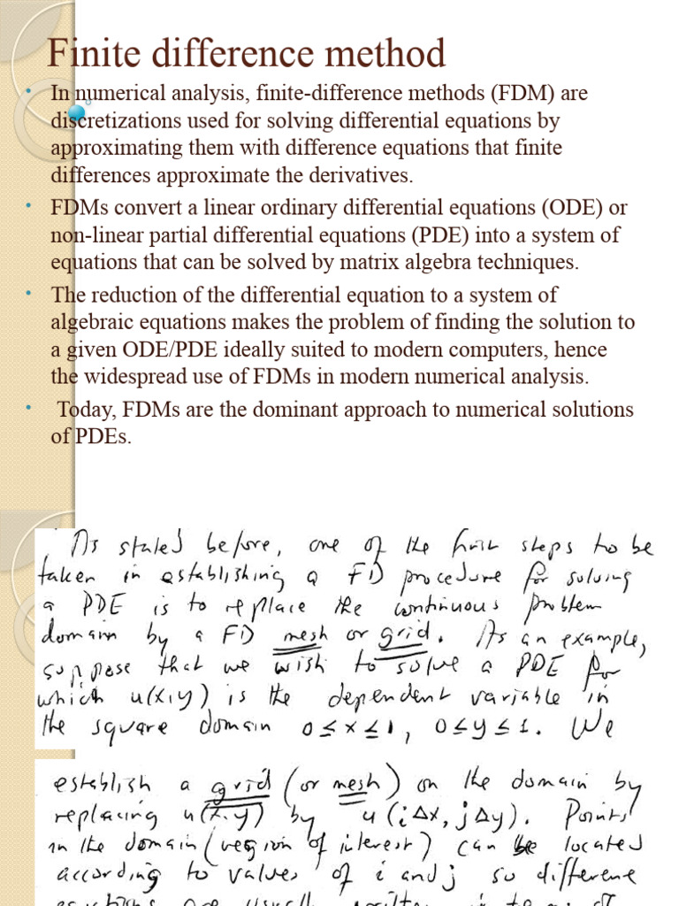 Finite difference method | PDF | Numerical Analysis | Computational Science