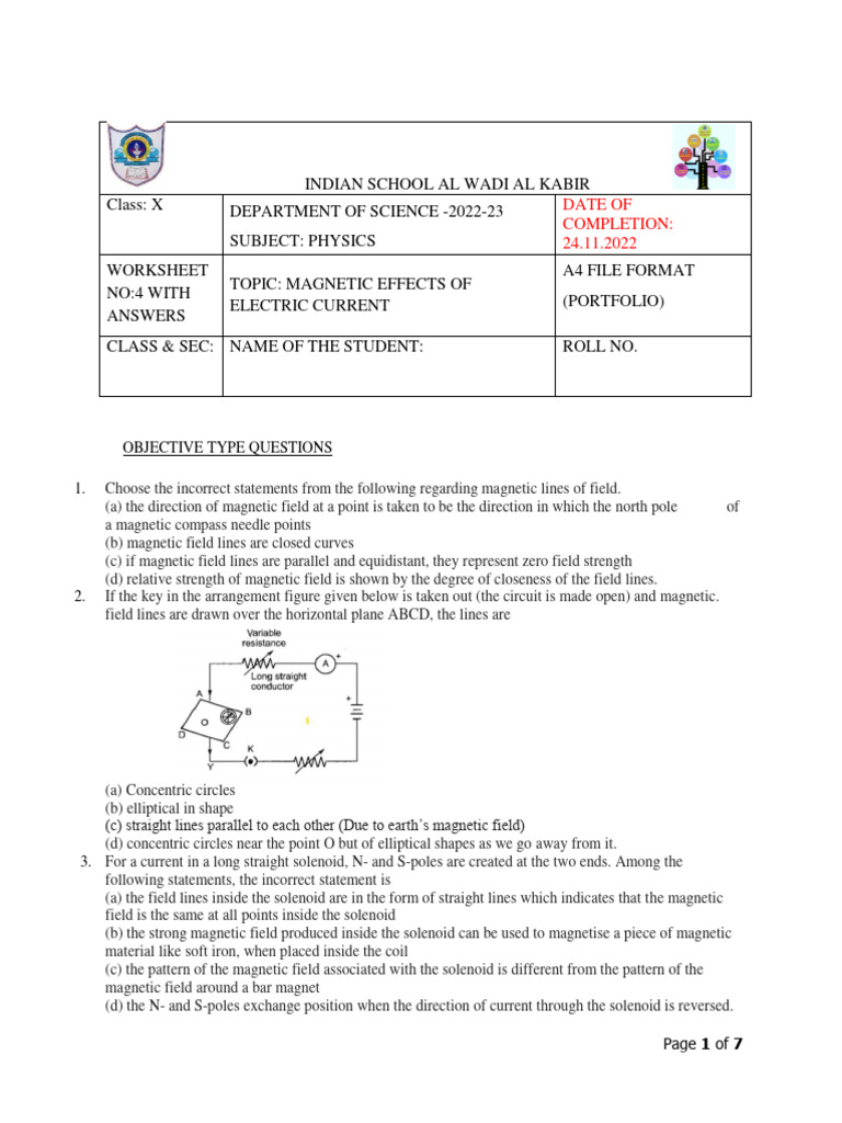 4867935-Class 10 - Science - Phy - Magnetic Effects of Electric Current ...