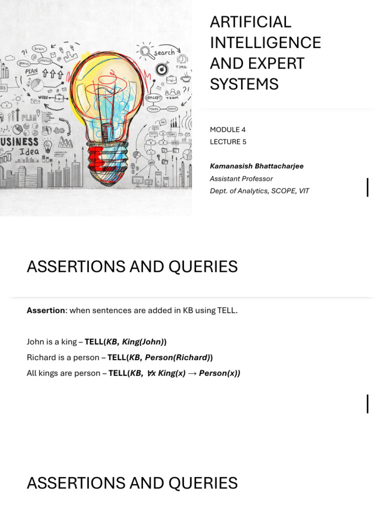 19-Module 4 - TELL - ASK Interface, FOL For Various Domains, Knowledge ...