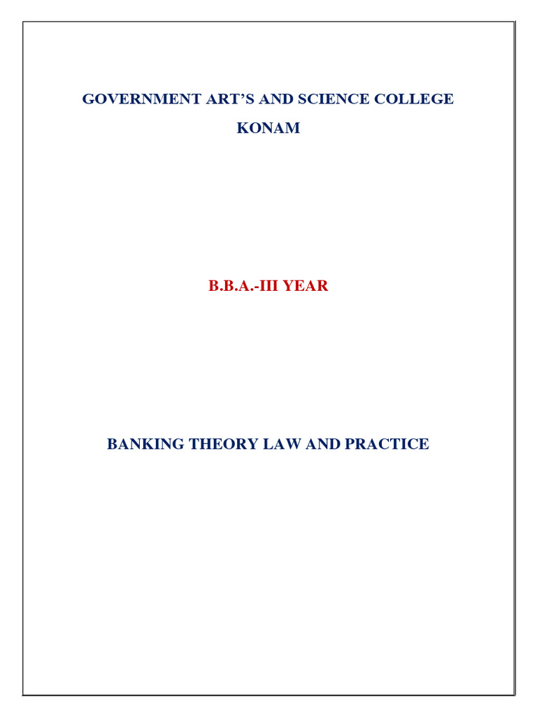 Banking Theory Law And Practice Download Free Pdf Reserve Bank Of