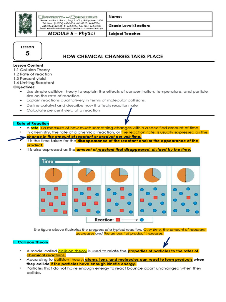 Module 5 Phy Sci | PDF | Reaction Rate | Catalysis