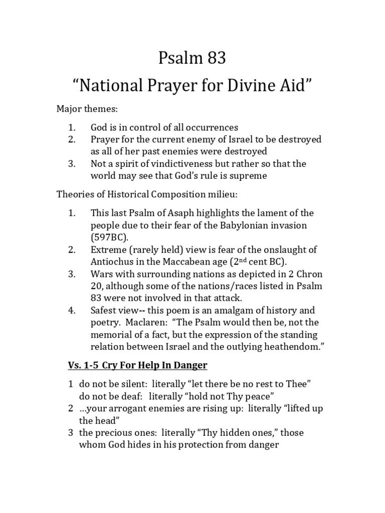 PSALM 83 National Prayer For Divine Aid | Download Free PDF | Book Of ...