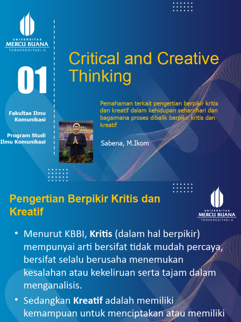 1 - Critical - Creative Thinking | PDF