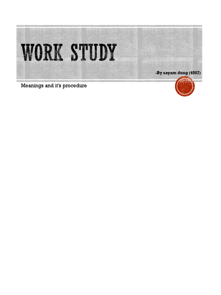 Method Study Procedure | PDF | Information | Economies