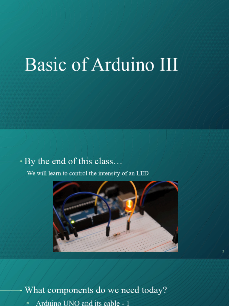 Basic of Arduino III | PDF | Analog To Digital Converter | Digital To Analog Converter