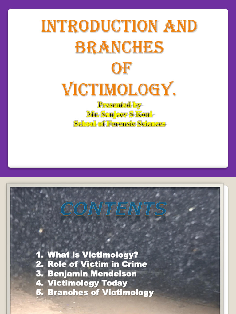 Overview of Victimology Branches | PDF | Victimology | Crimes