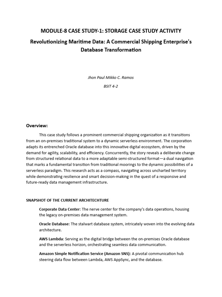 Module 8 Case Study 2 | PDF | Databases | Scalability