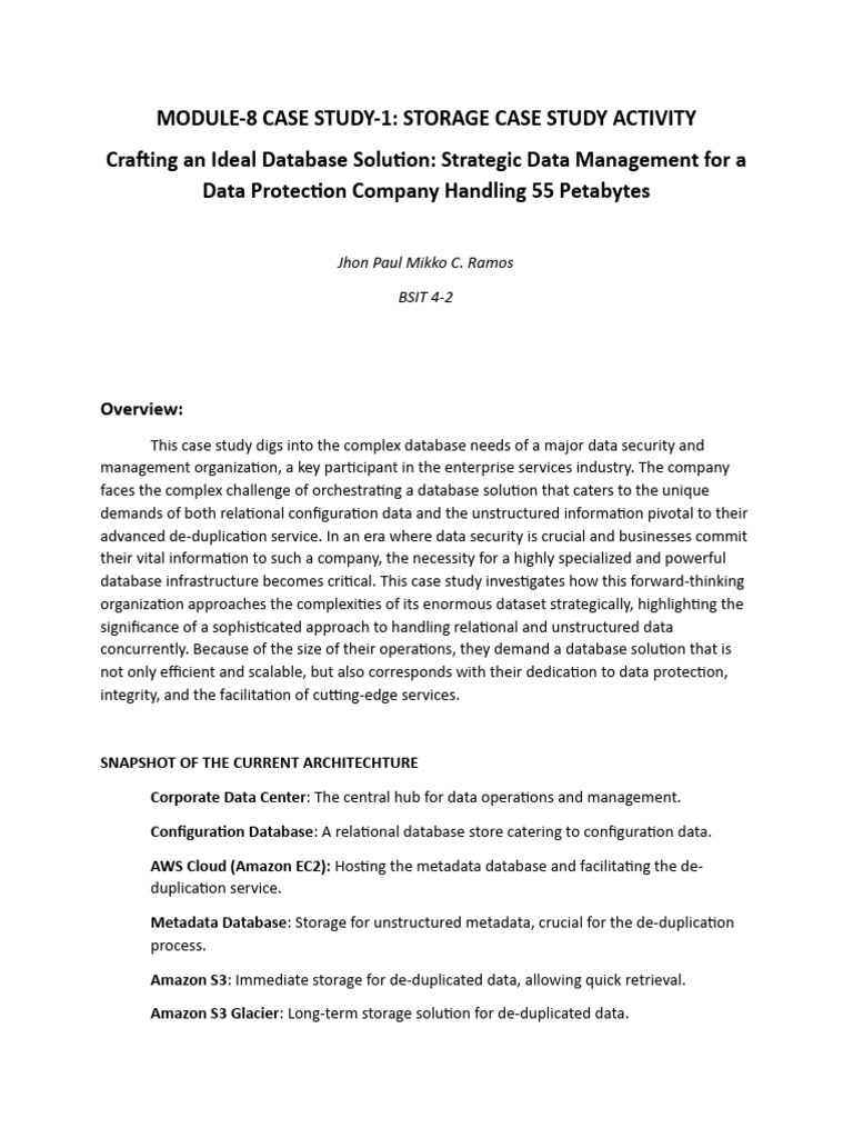 Module 8 Case Study 1 | Download Free PDF | Databases | Scalability