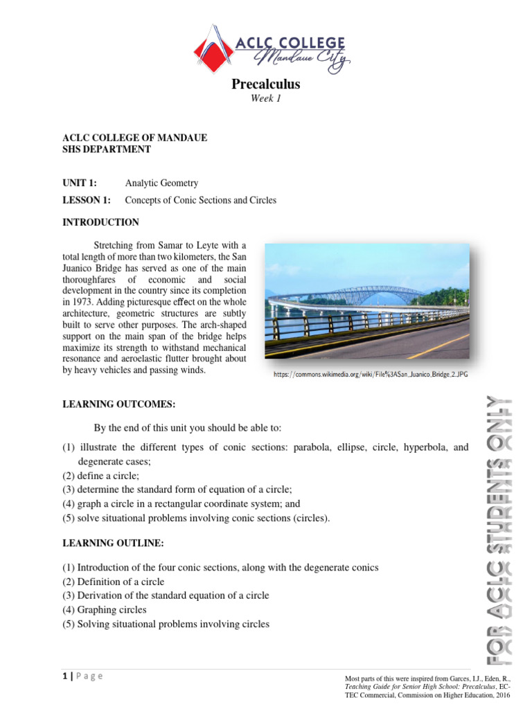 Pre Calculus Handouts Quarter 1 2023 2024 | Download Free PDF | Ellipse | Euclidean Geometry