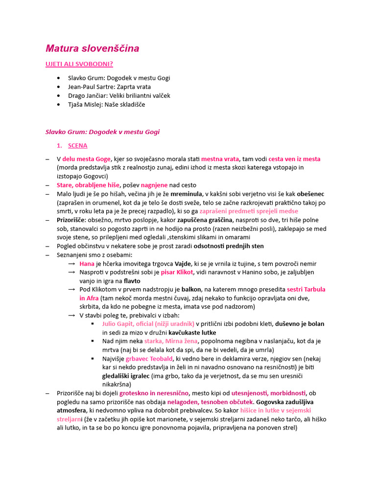 Matura Esej Izpiski | PDF