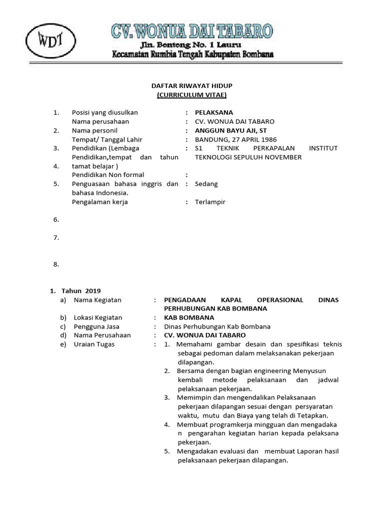 CV Anggun Bau Aji Pelaksana | PDF | Seni | Komputer